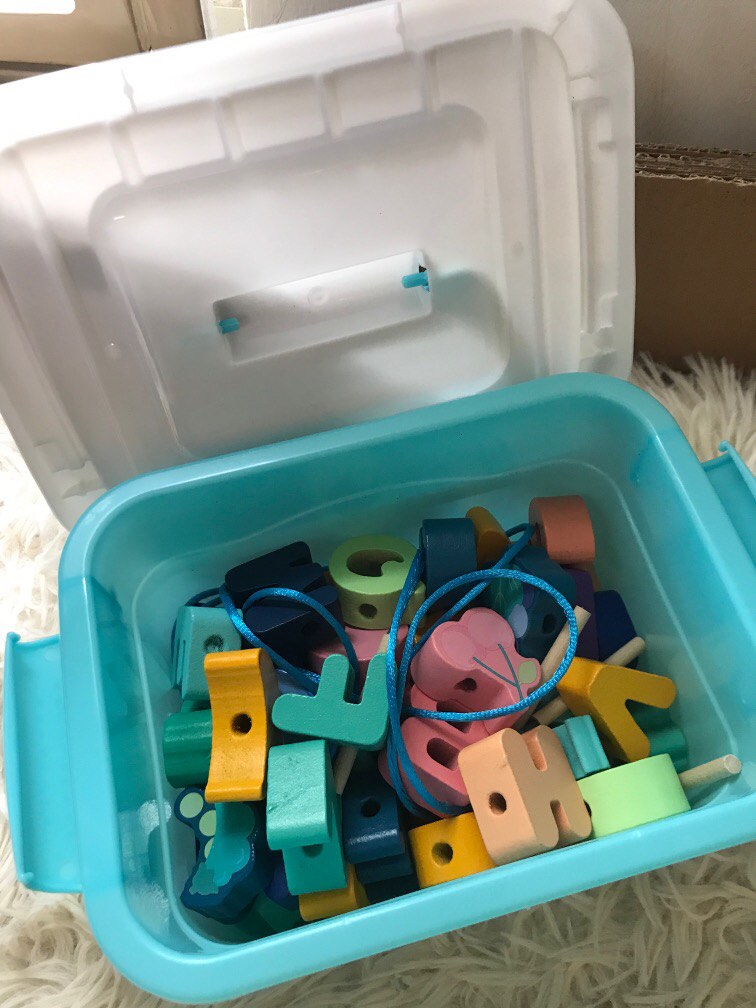 Wooden Alphabet Fruit Threading Toys, Babies & Kids, Infant Playtime on ...