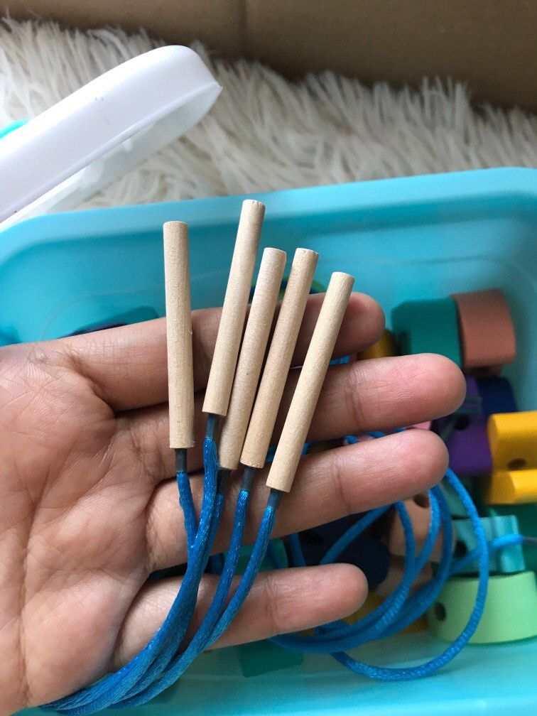 Wooden Alphabet Fruit Threading Toys, Babies & Kids, Infant Playtime on ...