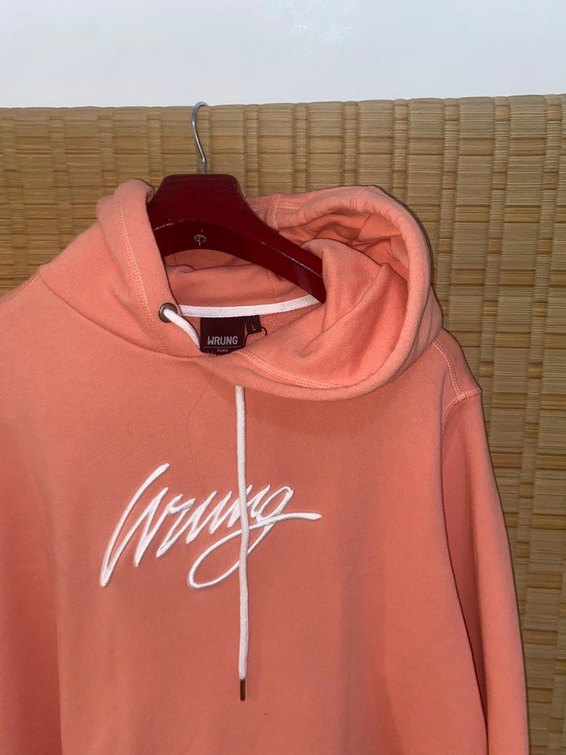 Wrung Hoodie (salmon) made from Paris, Men's Fashion, Tops & Sets ...