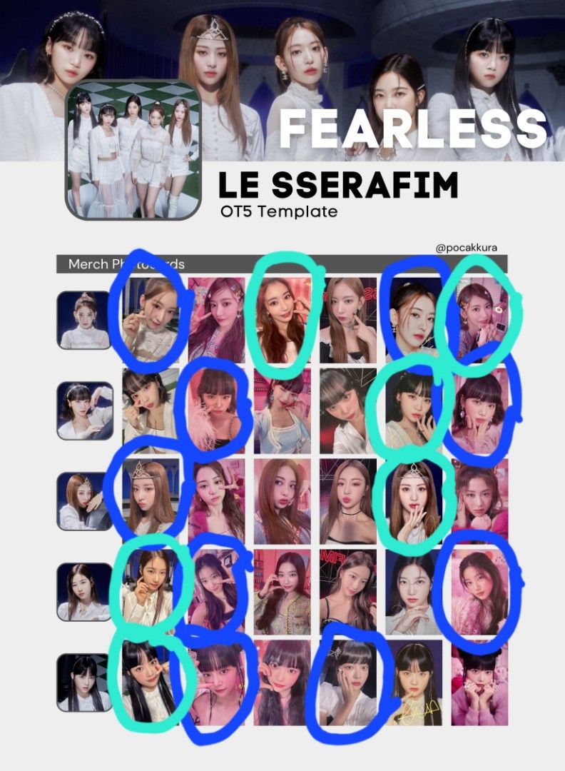 Wtt Le sserafim fearless japan pcs, Hobbies & Toys, Memorabilia ...