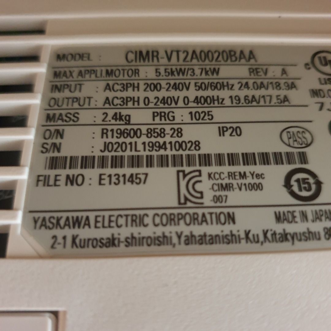 Yaskawa AC Drive V1000 Compact Vector Control Drive Inverter ...