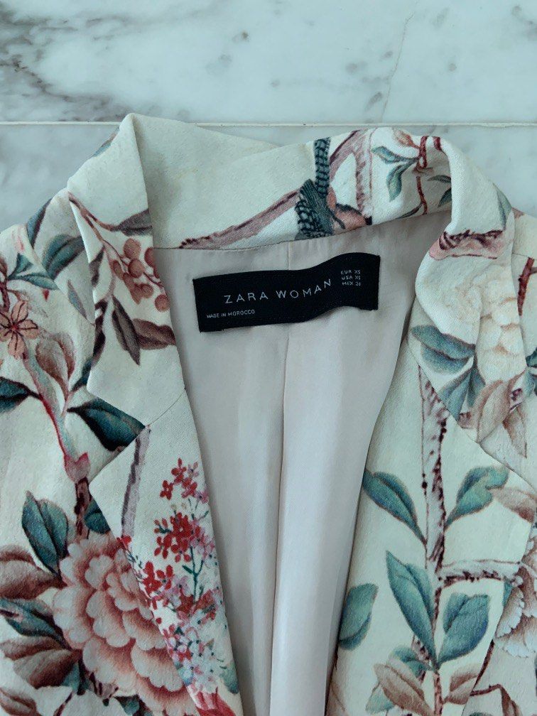 Zara floral jacket, Women's Fashion, Coats, Jackets and Outerwear on Carousell