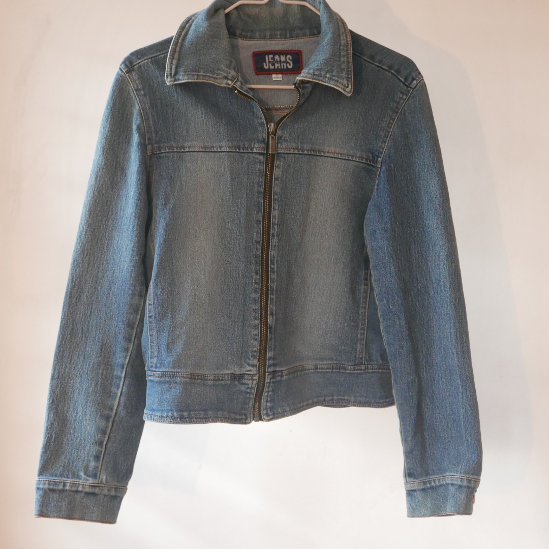 Zip Denim Jacket, Women's Fashion, Coats, Jackets and Outerwear on ...