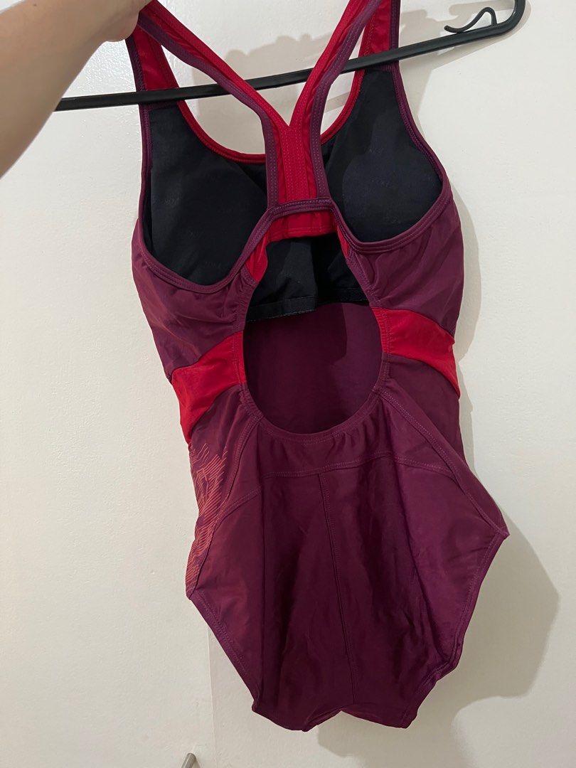 ZOKE Maroon One Piece Padded, Women's Fashion, Swimwear, Bikinis ...