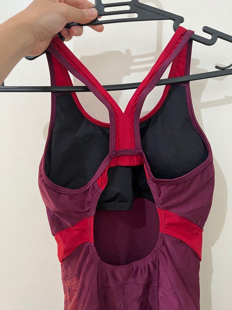 ZOKE Maroon One Piece Padded, Women's Fashion, Swimwear, Bikinis ...