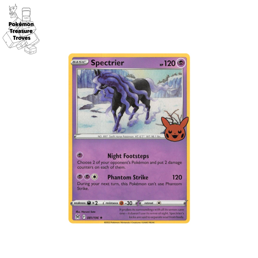 [$0.70] Pokemon Lost Origin Spectrier Holo Halloween Stamp Card ...