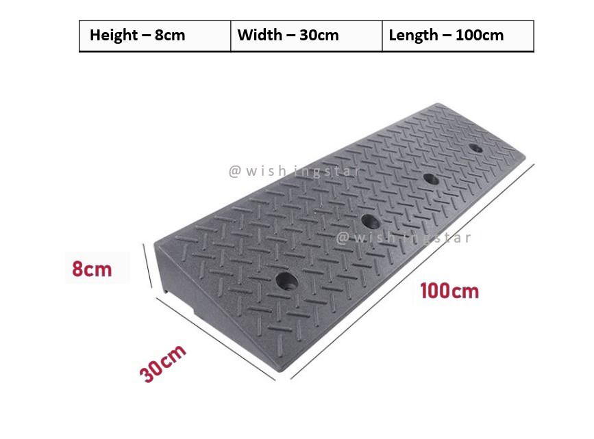 100cm Long Ramp for Kerb Wheelchair HDB Door Toilet, Health & Nutrition ...