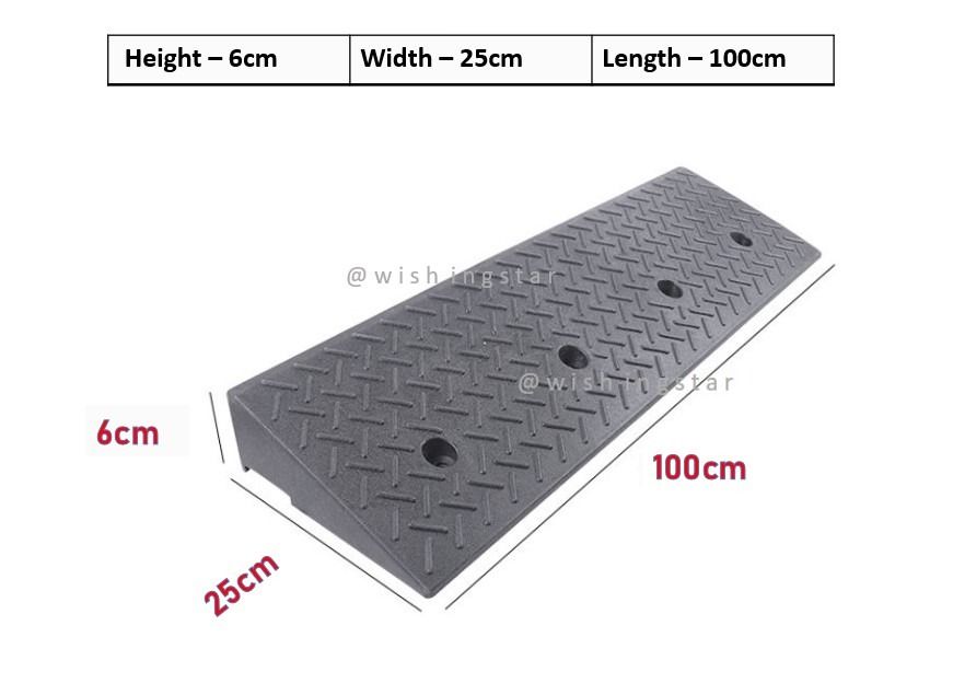 100cm Long Ramp for Kerb Wheelchair HDB Door Toilet, Health & Nutrition ...