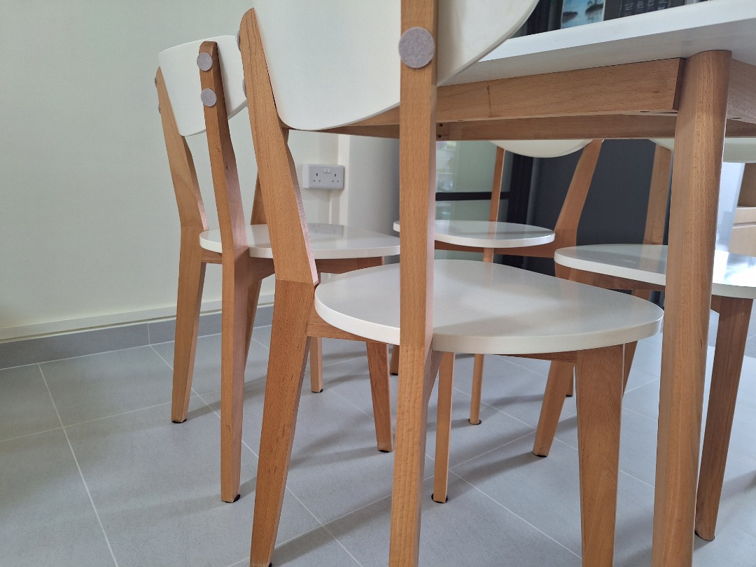 1.2m x 0.6m dining table + 4 chairs., Furniture & Home Living ...