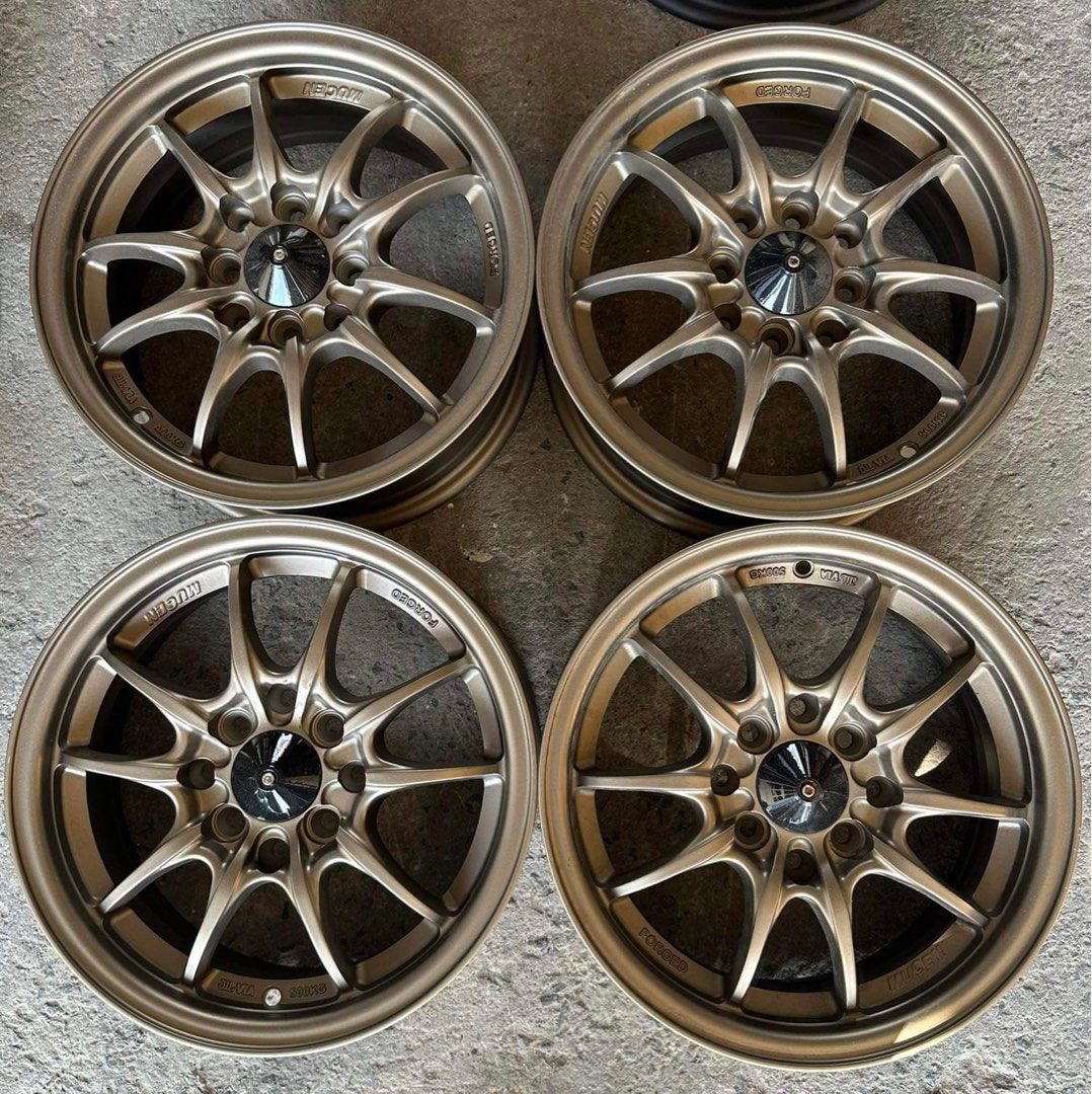 14” Mugen MF10 design Mags Bronze 4Holes pcd 100-114 Bnew, Car Parts ...