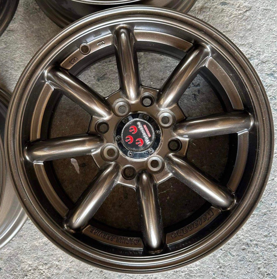 14” Watanabe design bronze code LH02 Mags 4Holes pcd 100-114 Bnew, Car ...