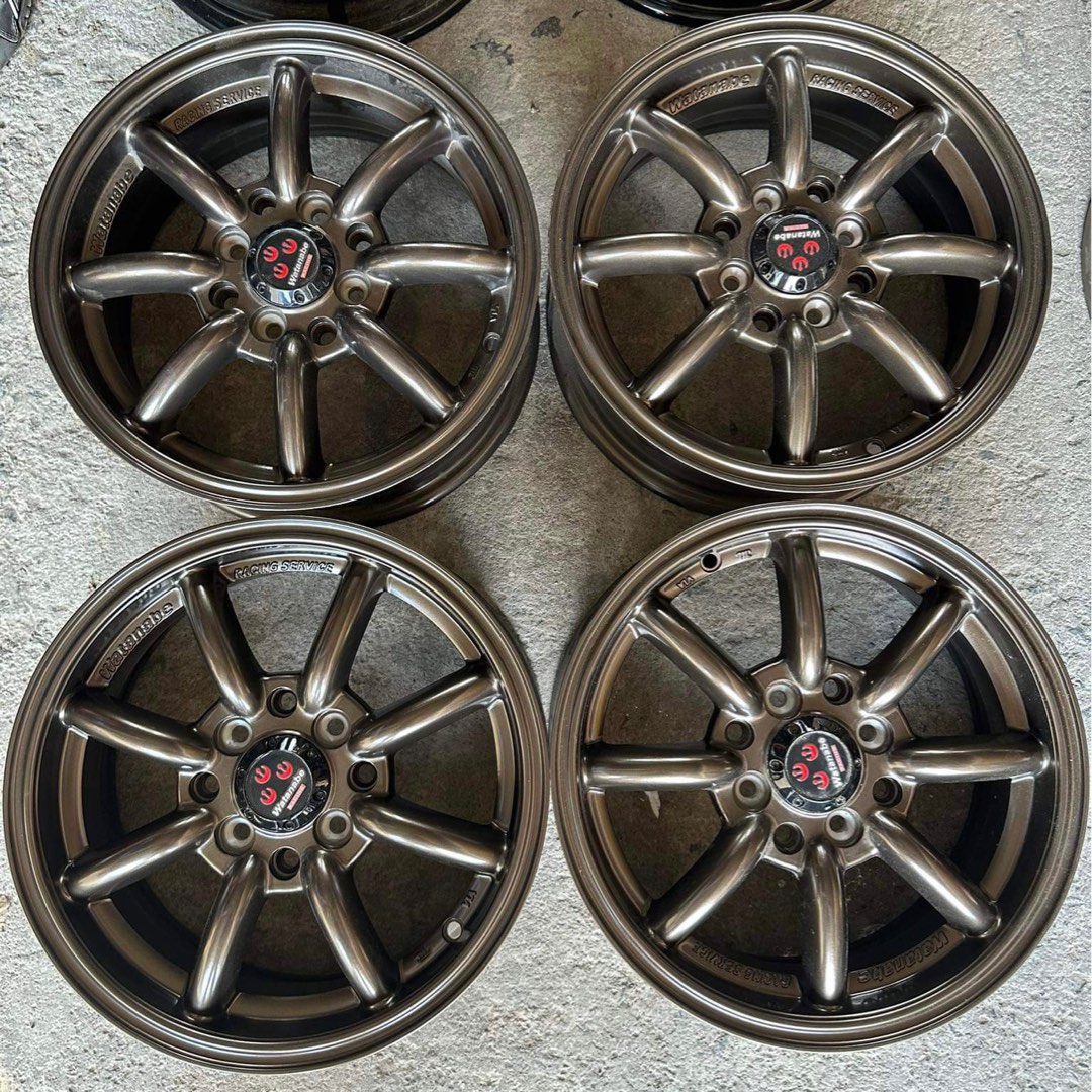 14” Watanabe design bronze code LH02 Mags 4Holes pcd 100-114 Bnew, Car ...