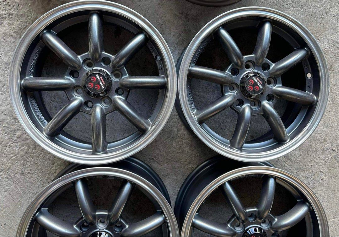 14” Watanabe design Gunmetal code LH02 Mags 4Holes pcd 100-114 Bnew ...