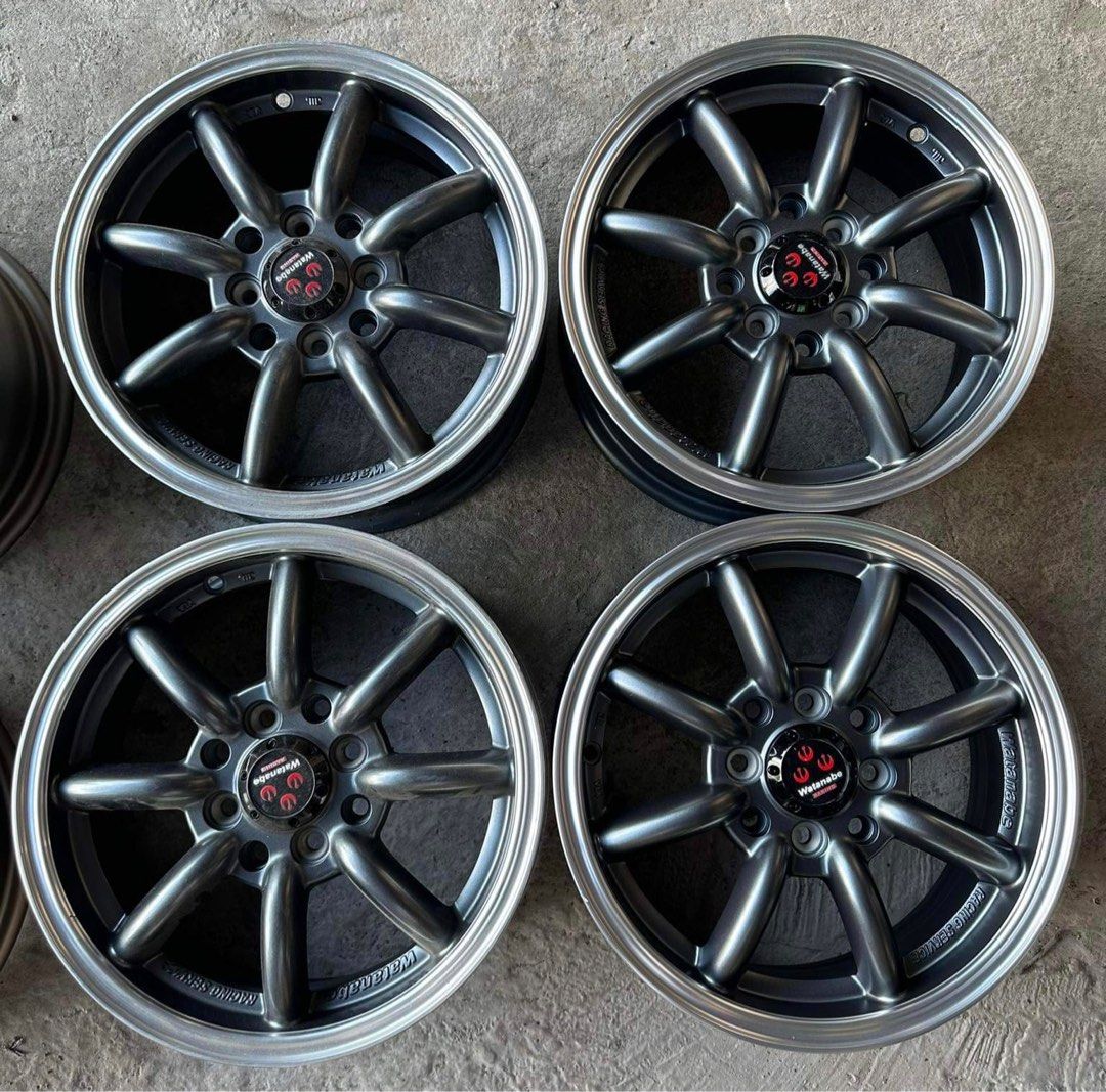 14” Watanabe design Gunmetal code LH02 Mags 4Holes pcd 100-114 Bnew ...