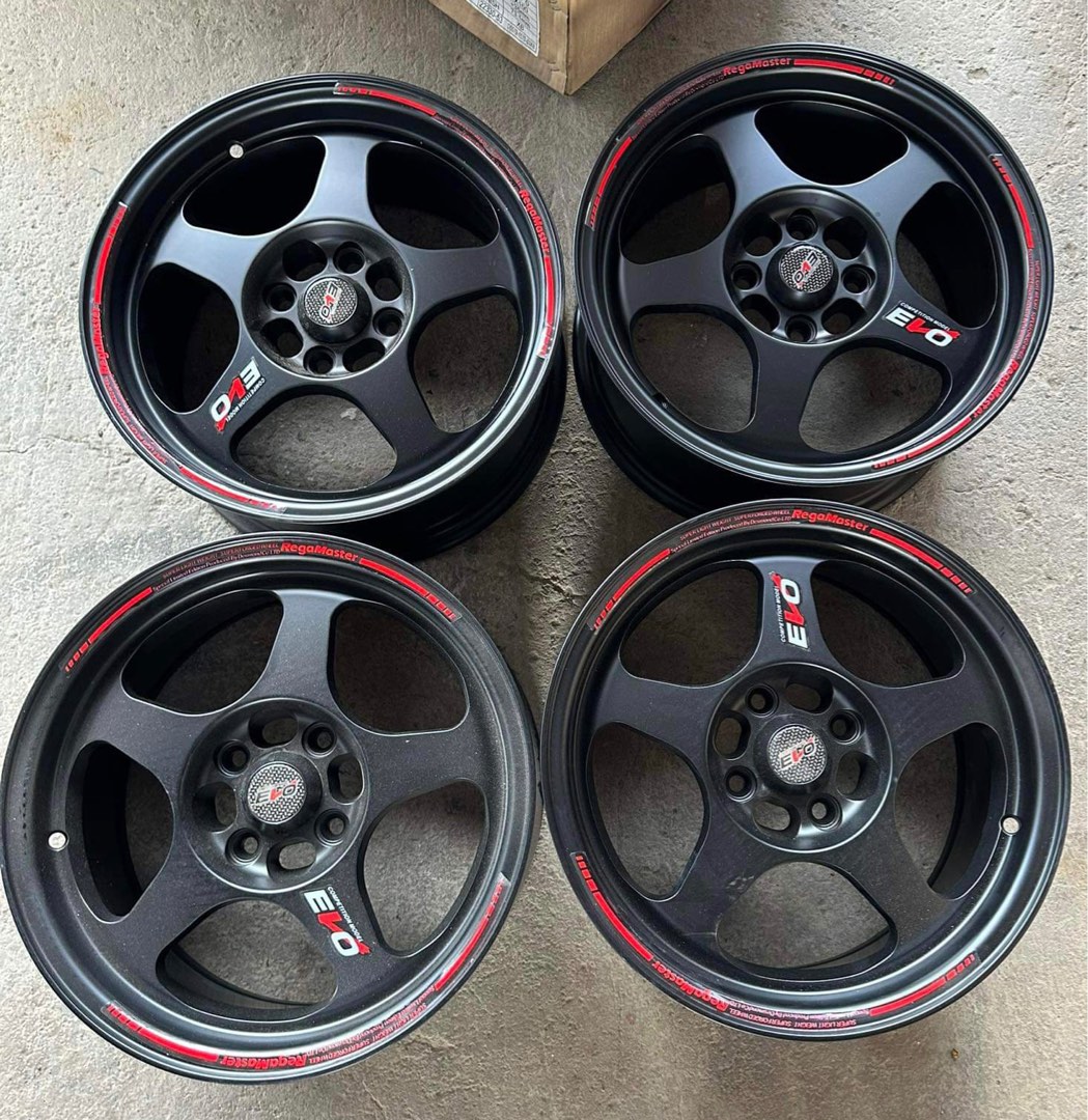 15” Evo Spoon regamaster Black code 5579 Mags 4Holes pcd 100 Bnew, Car ...