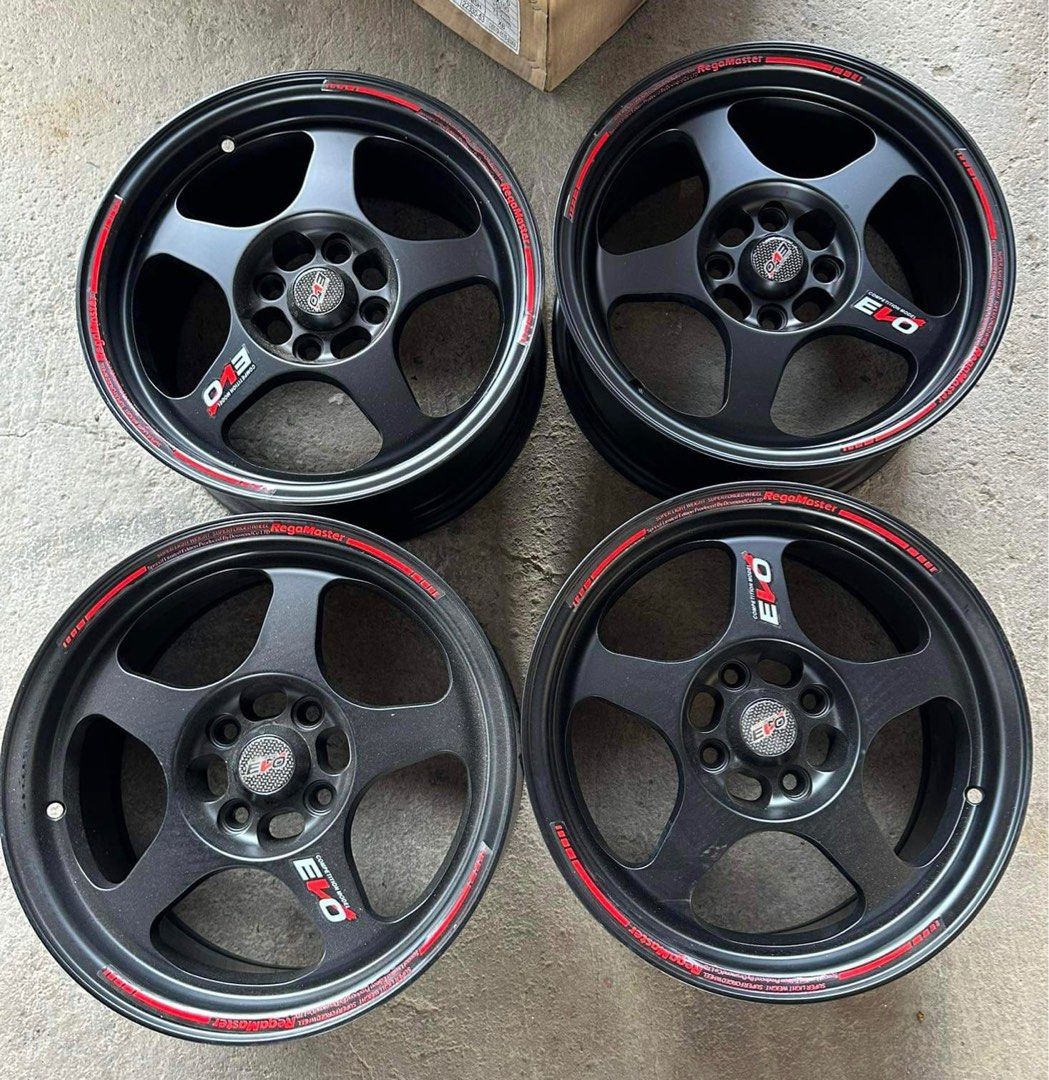 15” Evo Spoon regamaster Black code 5579 Mags 4Holes pcd 100 Bnew, Car ...