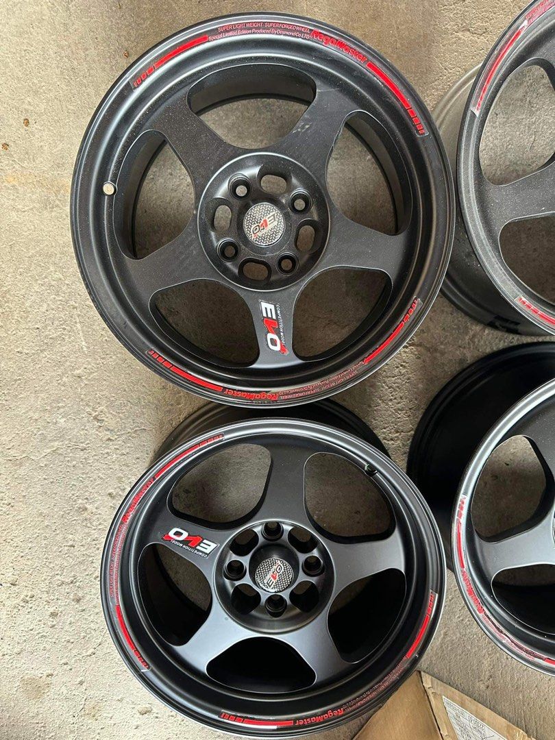 15” Evo Spoon regamaster Black code 5579 Mags 4Holes pcd 100 Bnew, Car Parts & Accessories, Mags ...