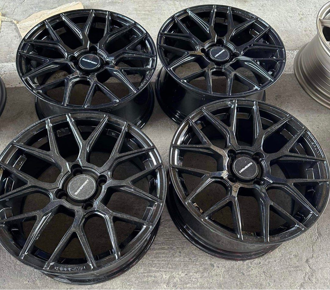15” Raysport 479 Black Mags 4Holes pcd 100 Brandnew, Car Parts ...