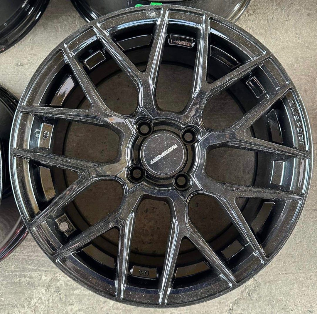 15” Raysport 479 Black Mags 4Holes pcd 100 Brandnew, Car Parts ...