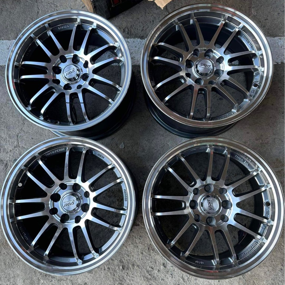 15" RE30 design code A008 Gunmetal Polish mags 4Holes pcd 100-114 bnew ...