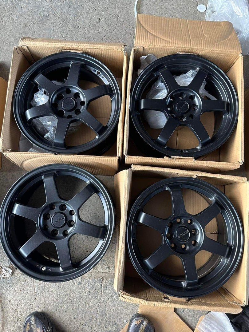16” Rays TE37 code 6082 Black mags 4Holes pcd 100-114 Bnew, Car Parts ...