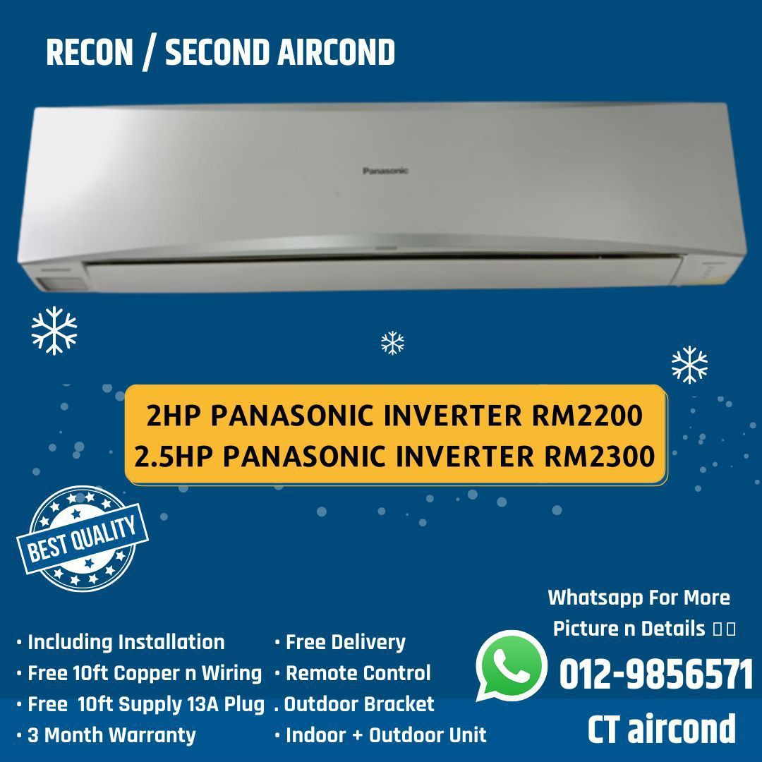 2hp Panasonic / Daikin Inverter Aircond, TV & Home Appliances, Air ...