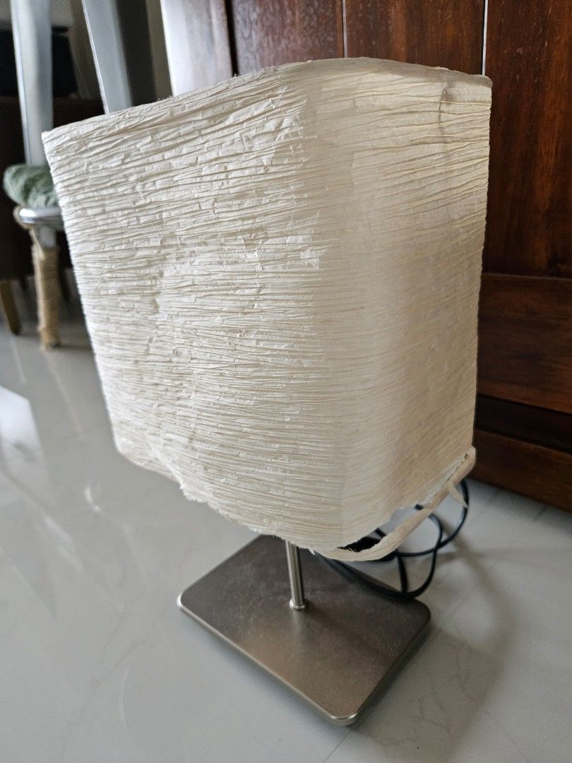 3 Ikea paper lamps: 1 Floor Lamp and 2 bedside table lamps, Furniture ...