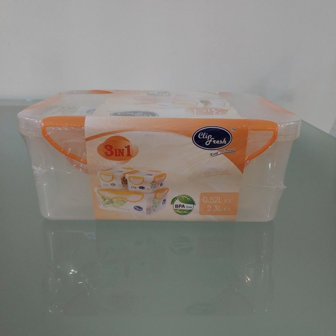 3in1 BPA free plastic containers, Furniture & Home Living, Kitchenware ...