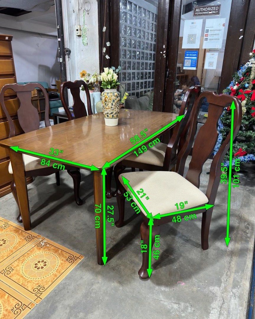 4 seaters Dining table Japan surplus, Furniture & Home Living ...