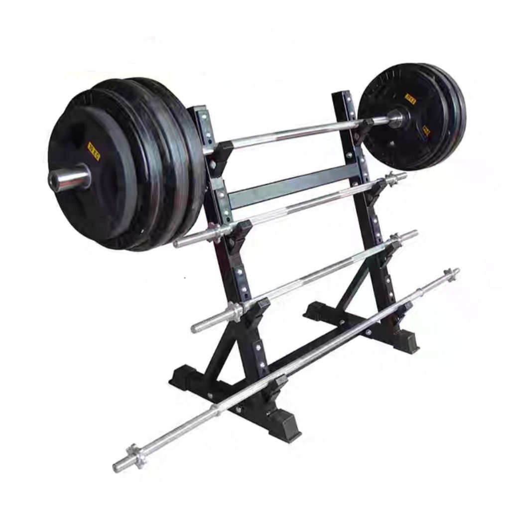 4-Tier Gym Barbell Weight Storage Rack, Sports Equipment, Exercise ...