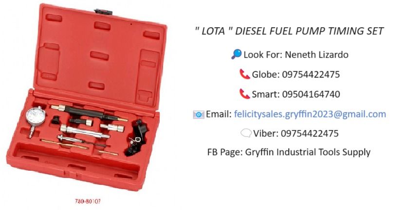 " LOTA " DIESEL FUEL PUMP TIMING SET 780-80107, Commercial & Industrial, Industrial Equipment on ...