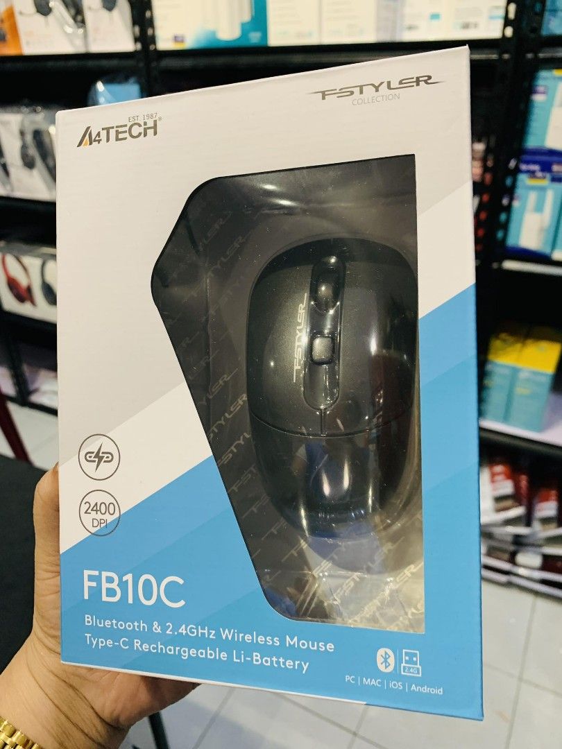 A4Tech Fstyler FB10C Rechargeable Bluetooth & 2.4ghz Wireless Mouse ...