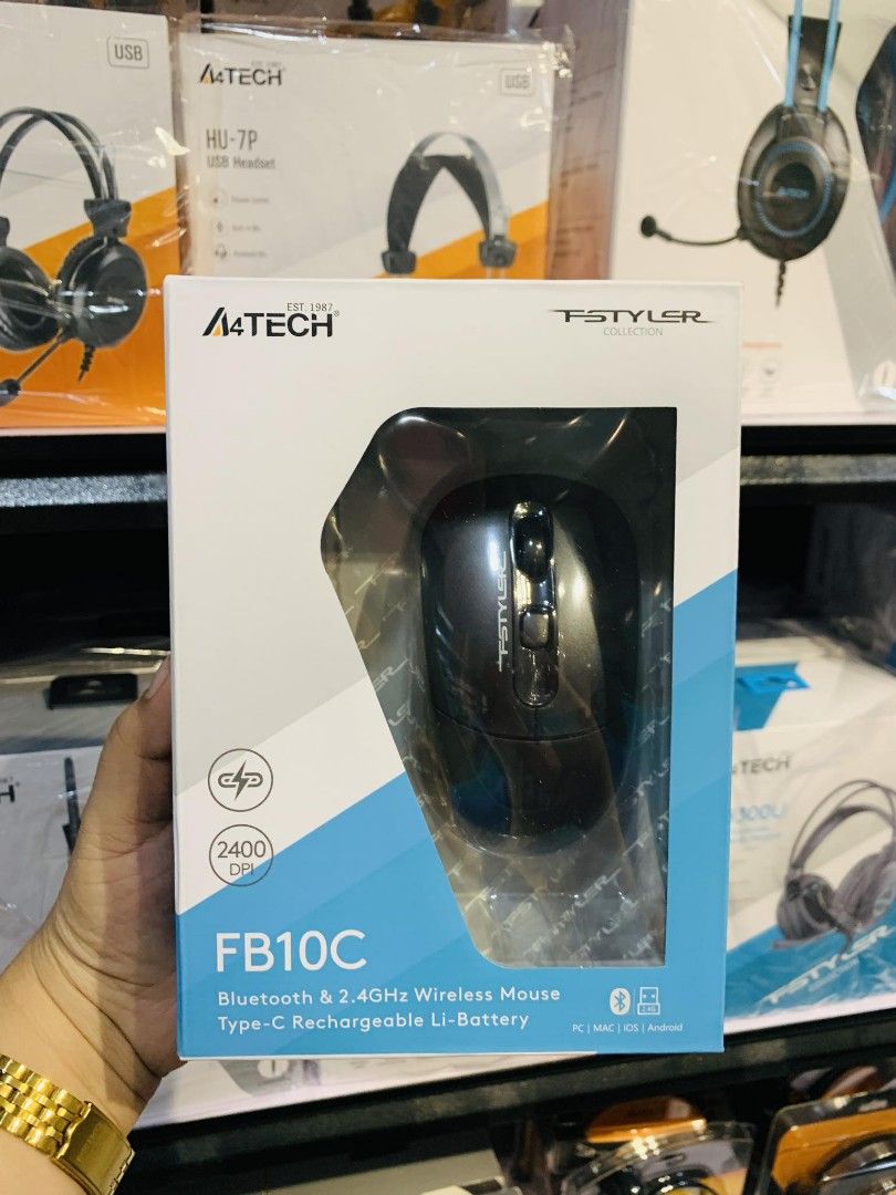 A4Tech Fstyler FB10C Rechargeable Bluetooth & 2.4ghz Wireless Mouse ...