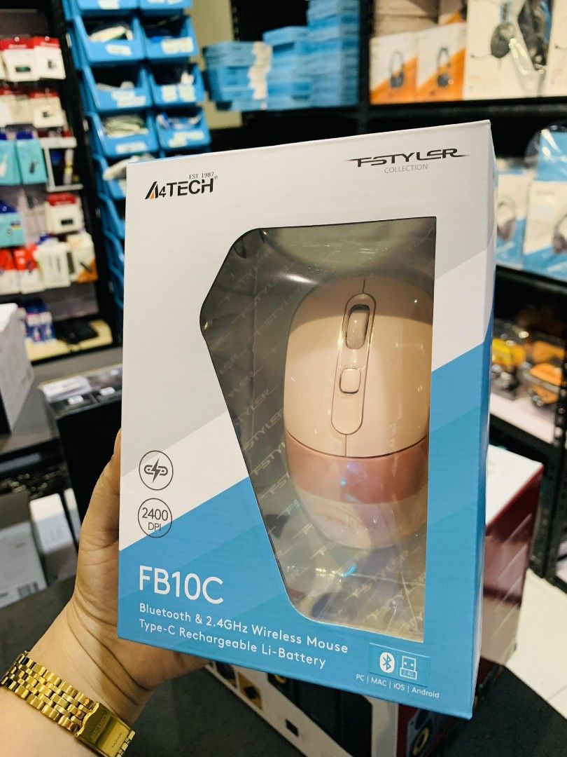 A4Tech Fstyler FB10C Rechargeable Bluetooth & 2.4ghz Wireless Mouse ...