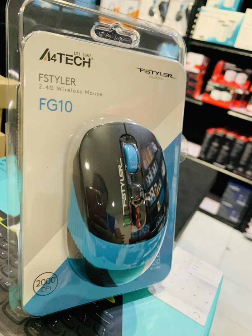 A4Tech Fstyler FG10 Wireless Mouse Blue, Computers & Tech, Parts ...