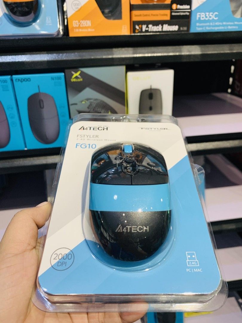 A4Tech Fstyler FG10 Wireless Mouse Blue, Computers & Tech, Parts ...