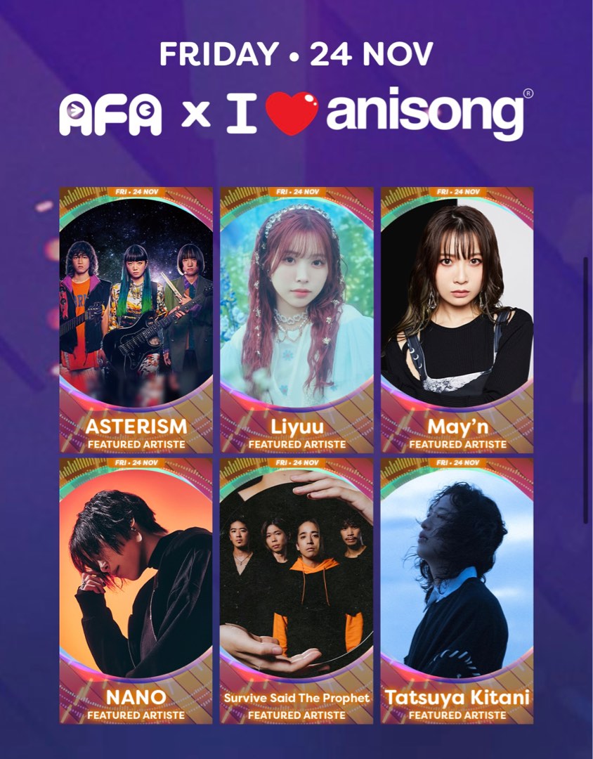 AFA 2023 Day 1 Concert I LOVE ANISONG Cat 1 Row A VIP Tickets, Tickets ...