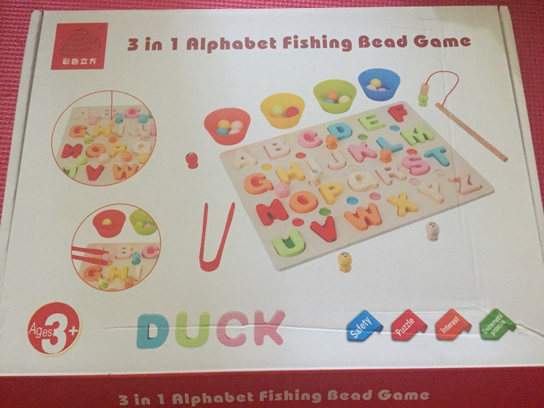 Alphabet fishing bead game, Hobbies & Toys, Toys & Games on Carousell