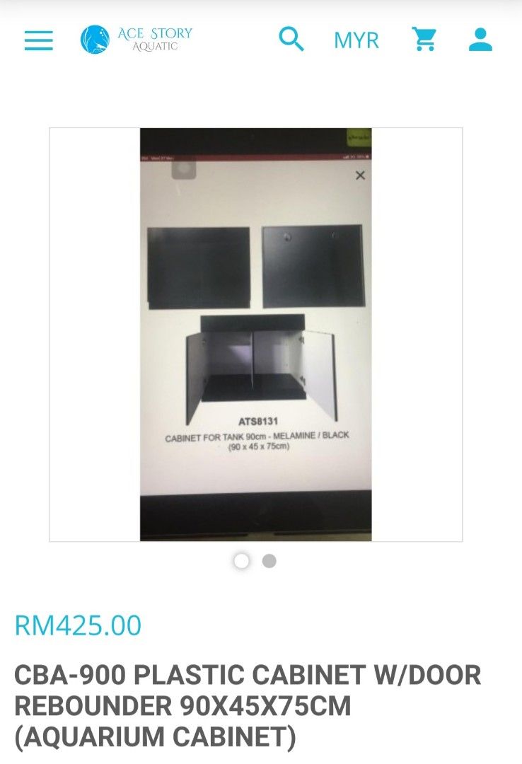 Aquarium Cabinet CBA-900 Plastic Cabinet W/Door 90x45x75cm, Sports ...
