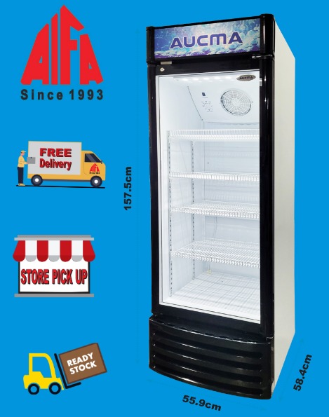 AUCMA SC-245E Standing Glass Door Drinks Showcase Commercial Chiller ...