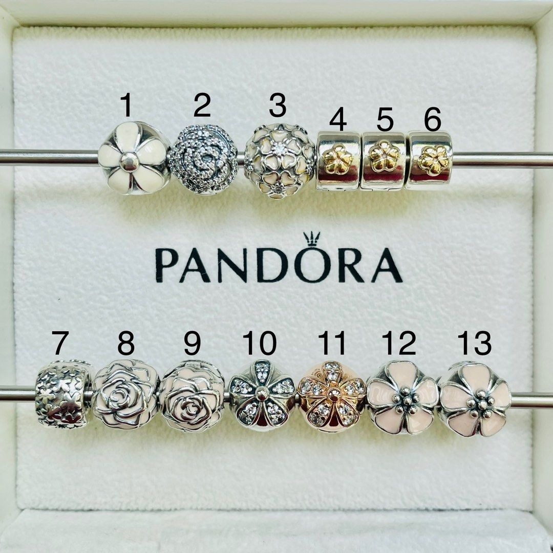 Authentic Pandora Floral / Flower Clips, Women's Fashion, Jewelry ...