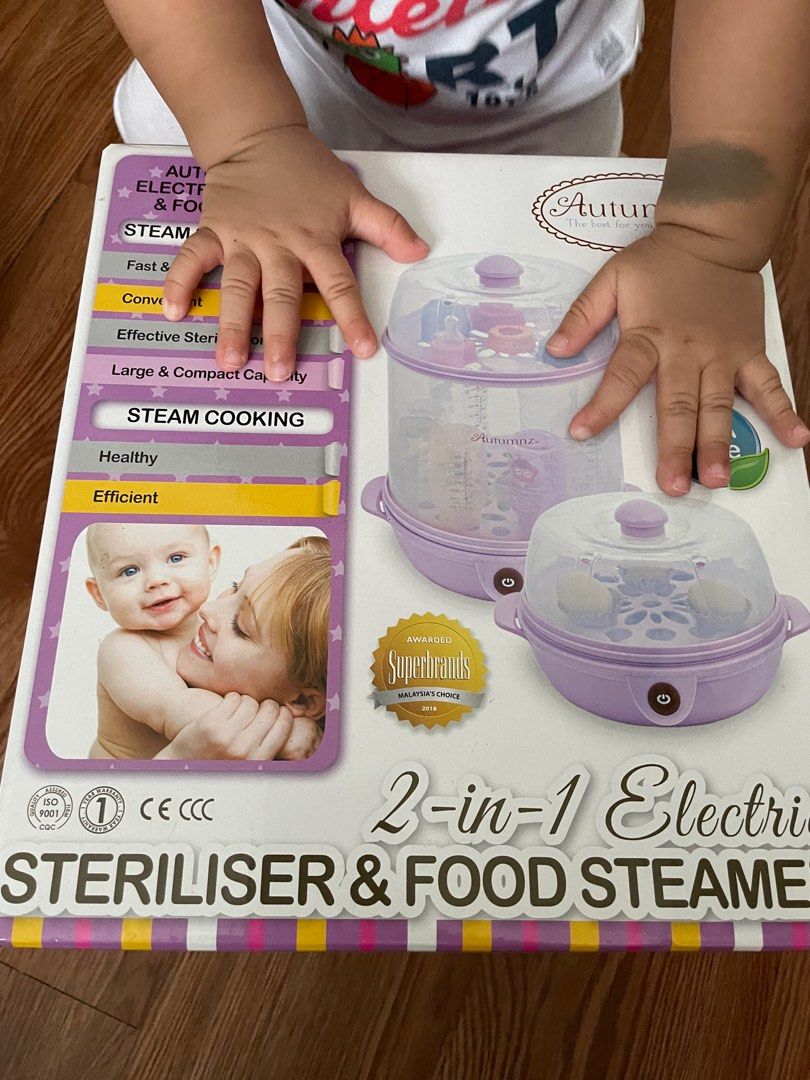 Autumz - 2in1 Electric Steriliser & Food Steamer (LiLac), Babies & Kids ...