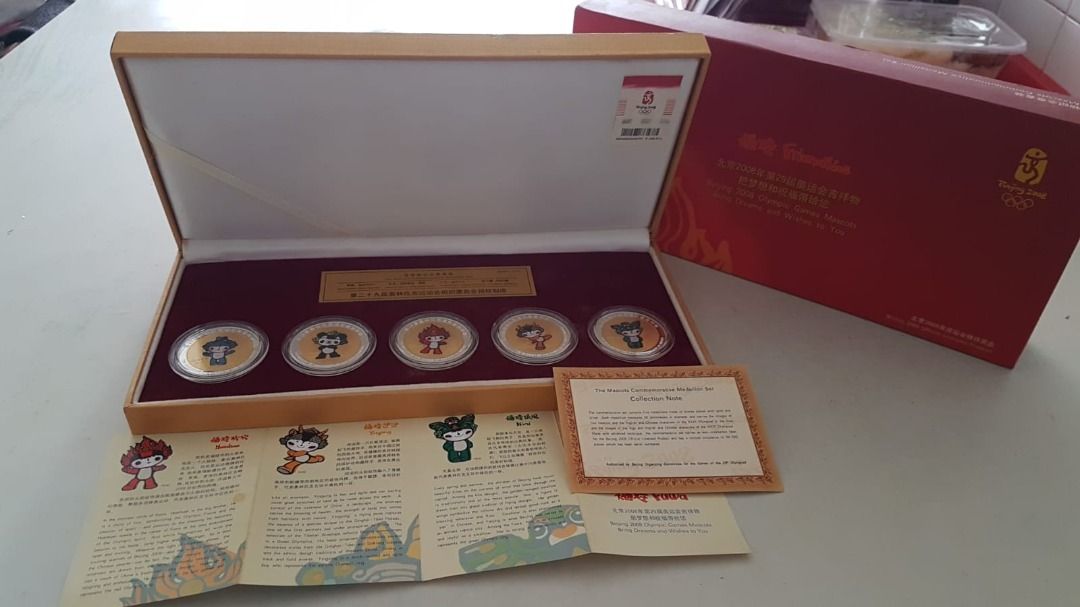 Beijing Olympics Mascots Medallion set, Hobbies & Toys, Memorabilia ...