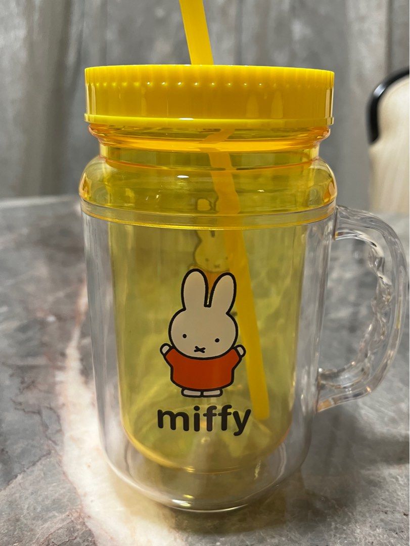 BN Miffy 20oz 600ml plastic double wall mug tumbler mason jar, Furniture & Home Living ...