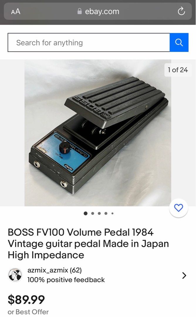 Boss FV100 volume pedal, Audio, Other Audio Equipment on Carousell