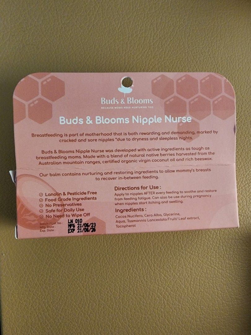 Brand New Buds & Blooms Nipple Nurse Cream 15g, Babies & Kids, Maternity Care on Carousell
