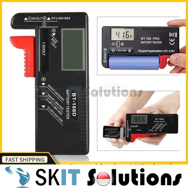 BT168D Smart LCD Digital Battery Tester Measure Volt Capacity Voltage ...