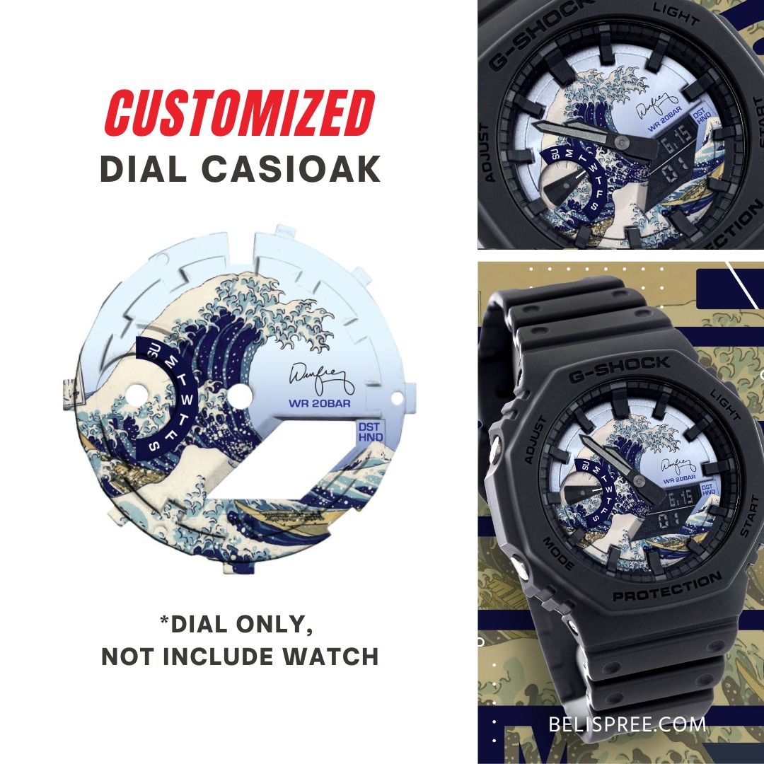 CasiOak Dial G Shock GA 2100 With Custom Logo Wave of Kanagawa Design ...