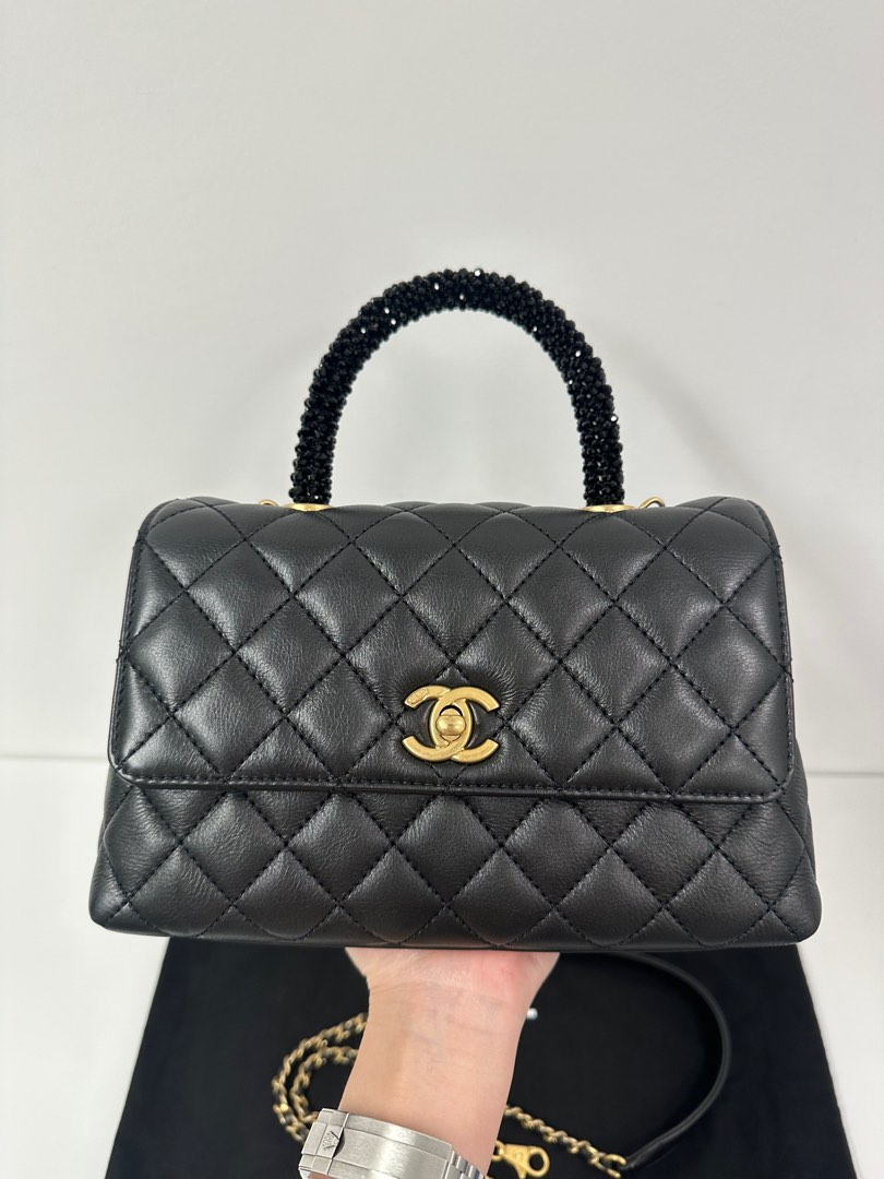 Chanel coco handle small flap bag coco handle mini, 名牌, 手袋及銀包 - Carousell