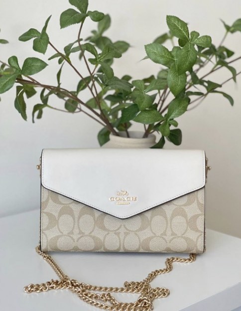 Coach Envelope Crossbody in Signature Light Khaki/Chalk, Luxury, Bags ...